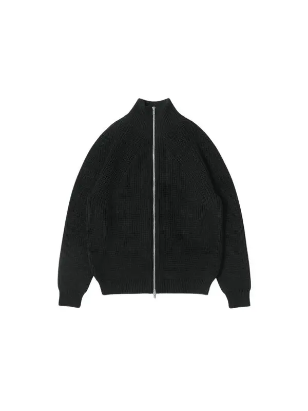 BATONER JAPAN Ribbed-knit Zip-up Cardigan