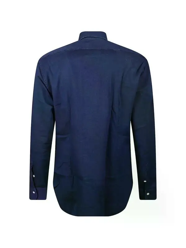BARBA NAPOLI Button-down Denim Shirt - Blue