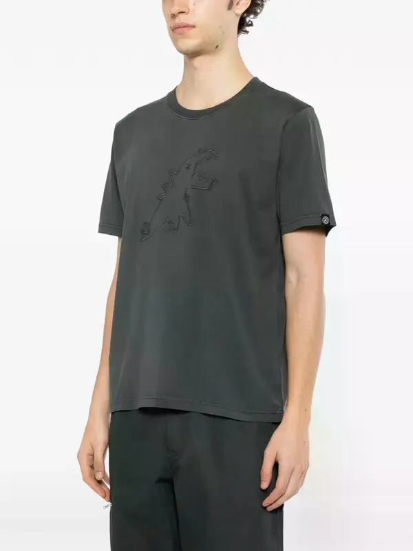 AGNES B. Dino-embroidered T-shirt - Grey