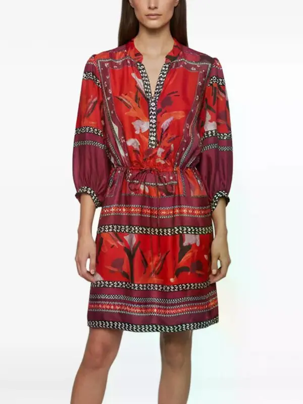 Diane Von Furstenberg Chrystie Printed Silk Dress - Red
