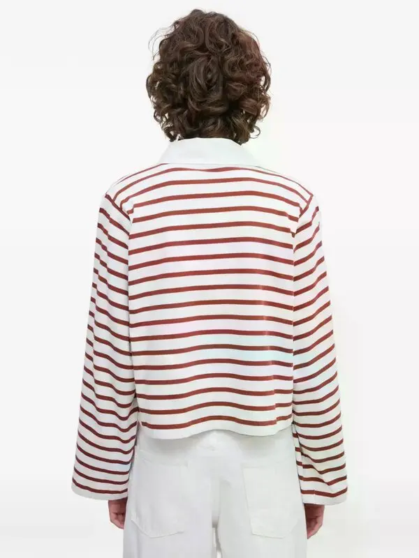 HOUSE OF DAGMAR Striped Cropped Polo Top
