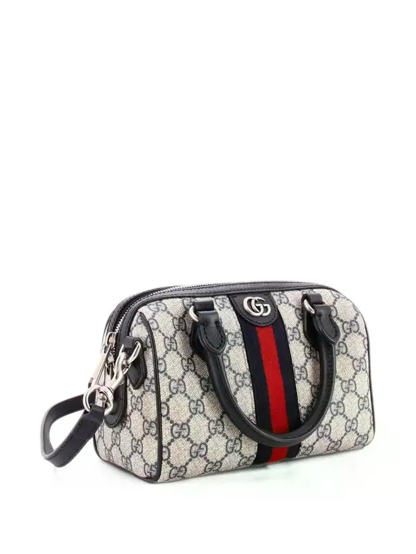 Gucci Ophidia Convertible Boston Bag Gg Coated Canvas Mini Satchel - Blue