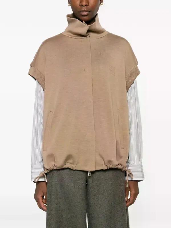 Max Mara Drawstring High-neck Gilet - Neutrals