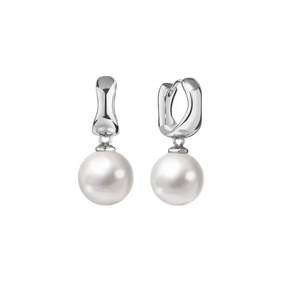 LAGOMIST Milk Pearl Earrings - Silver