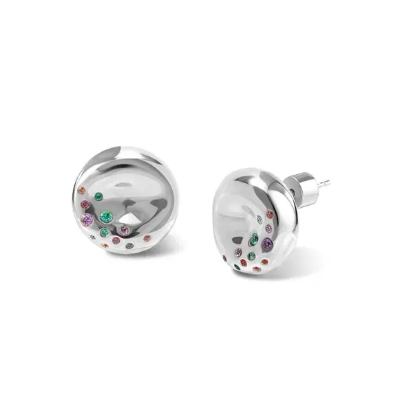 LAGOMIST Bagel Stud Earrings - Silver