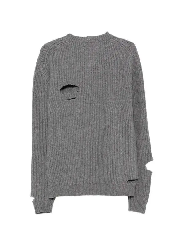 HAIKURE Linden Distressed-effect Ribbed Sweater
