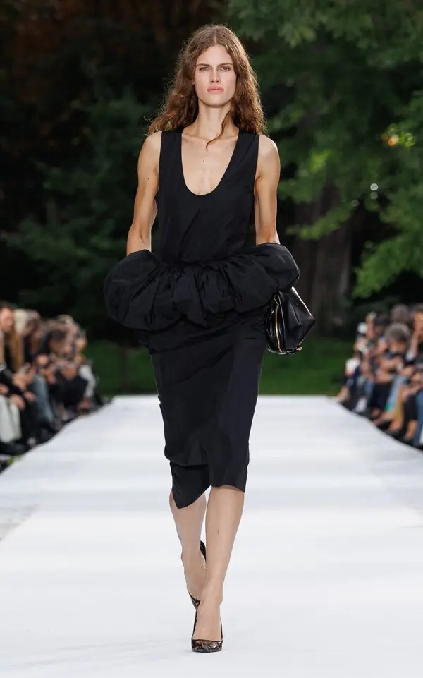 Stella McCartney Peplum Cotton-blend Midi Dress - Black