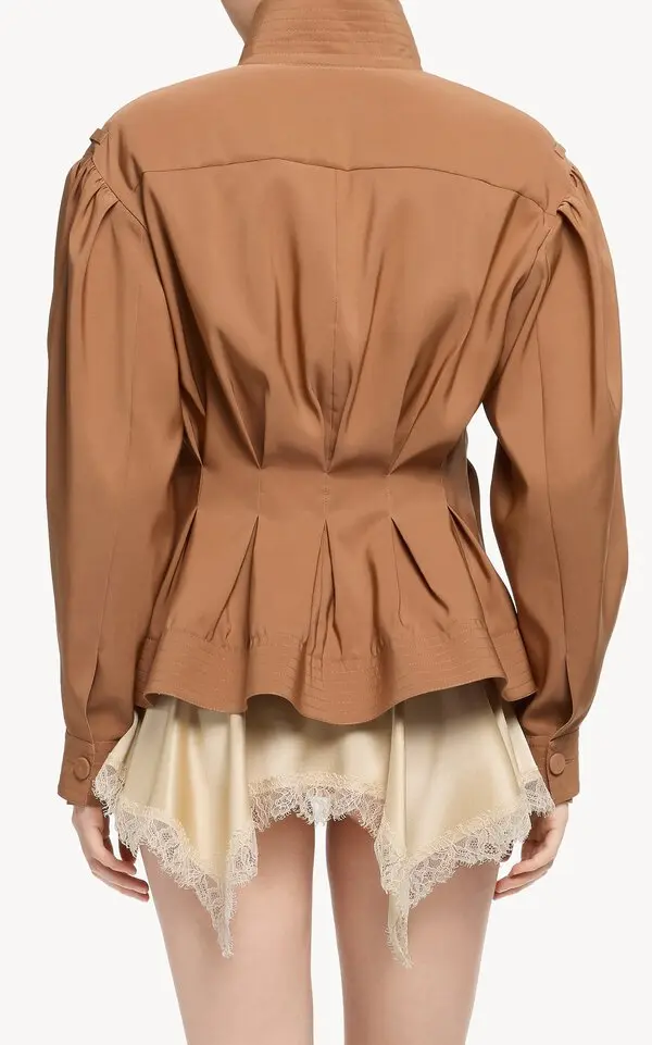 Elie Saab Gathered Faille Jacket