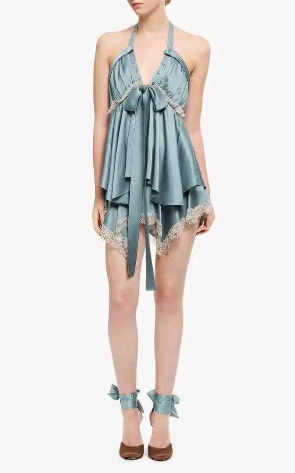 Elie Saab Envers Satin Top - Blue