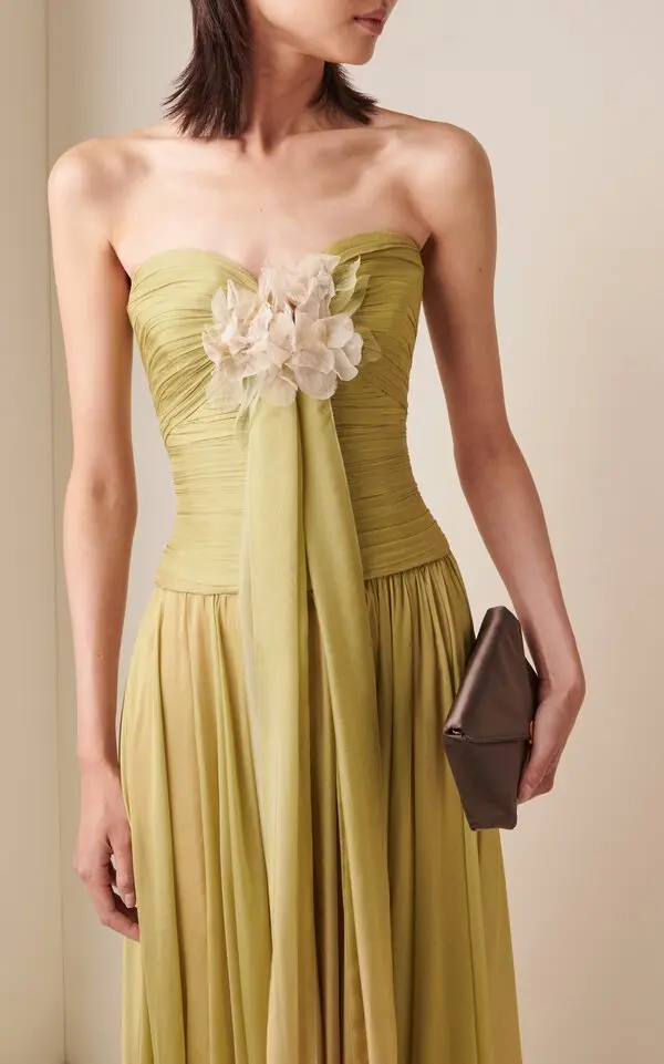 Elie Saab Gradient Chiffon Maxi Dress