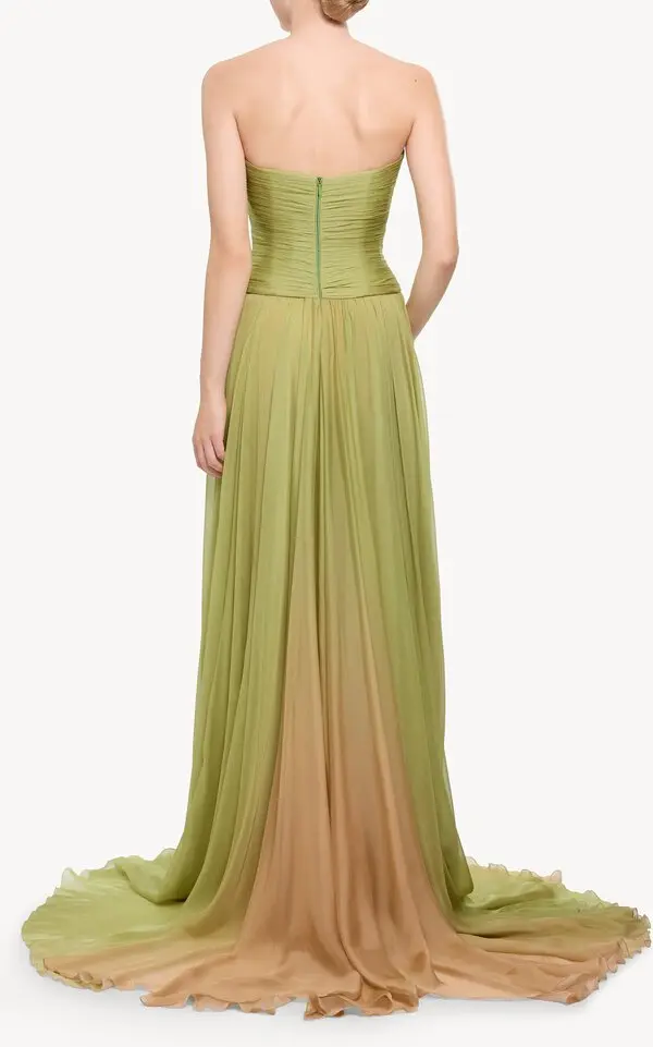 Elie Saab Gradient Chiffon Maxi Dress