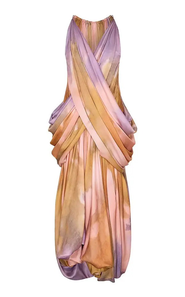 Zimmermann Motion Draped Silk Midi Dress - Multi