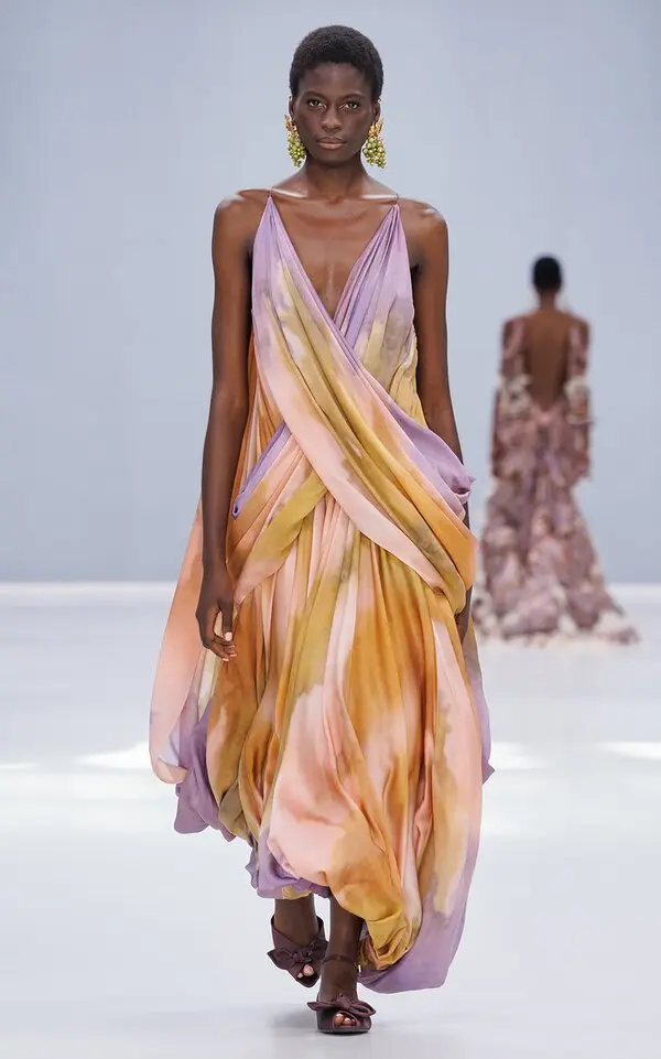Zimmermann Motion Draped Silk Midi Dress