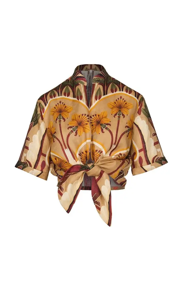 Johanna Ortiz Taveling The Caribbean Linen Shirt - Brown