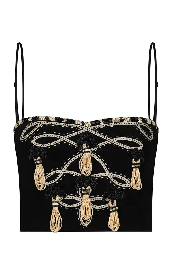 Johanna Ortiz Western In Town Silk Top - Black