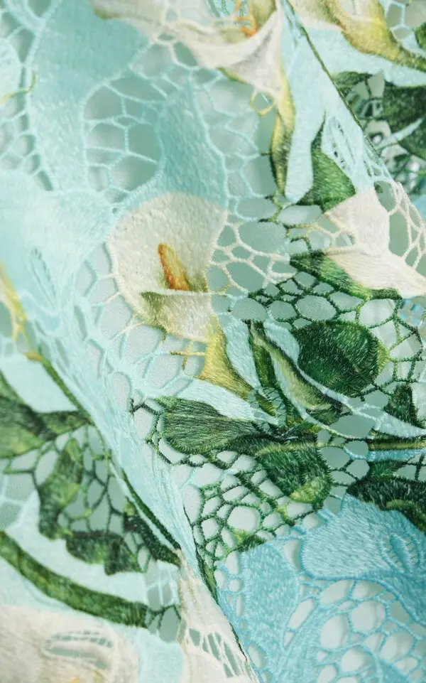 Oscar De La Renta Cala Lily Guipure Lace Midi Skirt