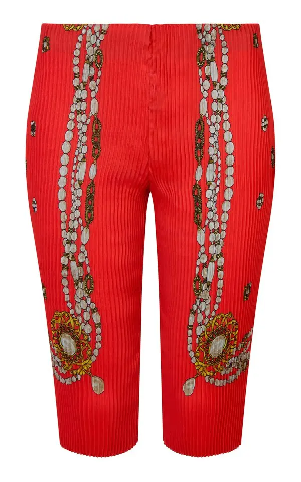 CONNER IVES Pleated Twill Capri - Red