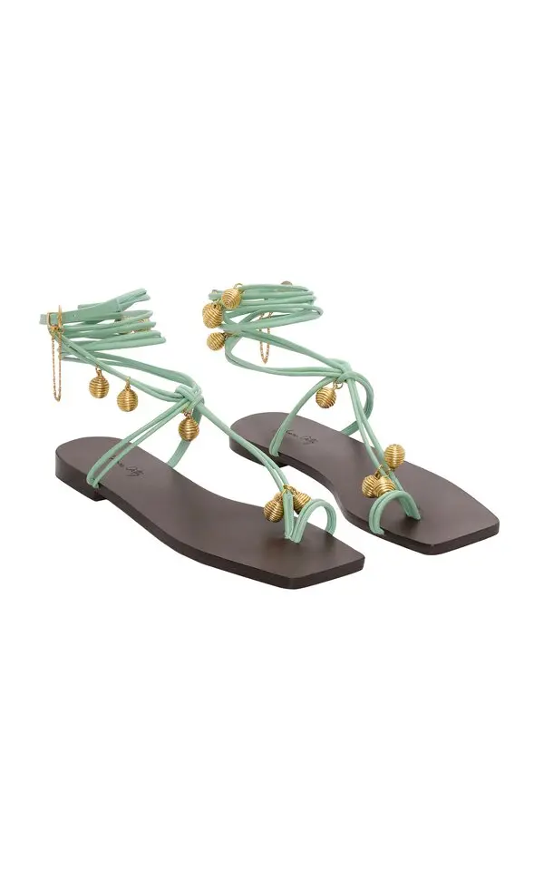 Johanna Ortiz The Mystic Blossom Sandals - Green