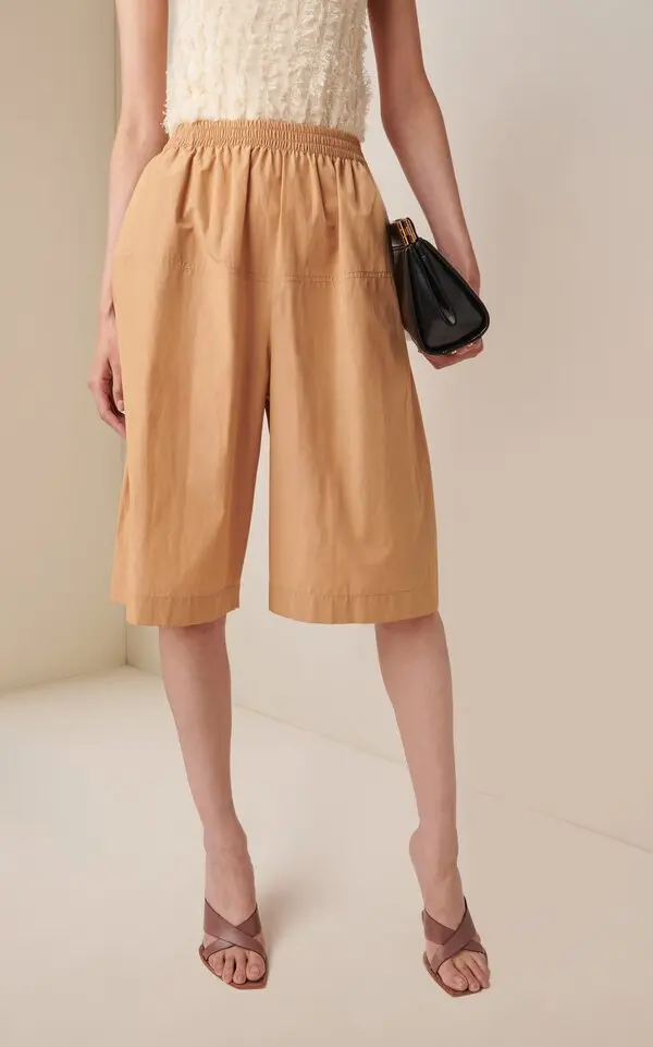 Victoria Beckham Taffeta Bermuda Shorts - Brown