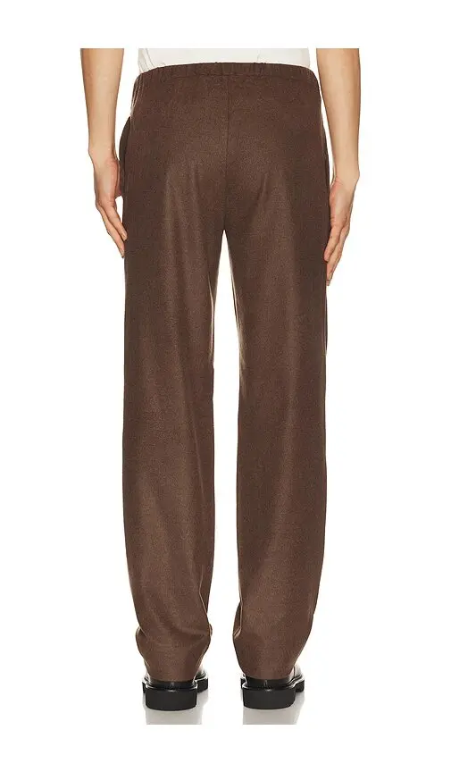 Soft Goat Straight Drawstring Trousers In Brown