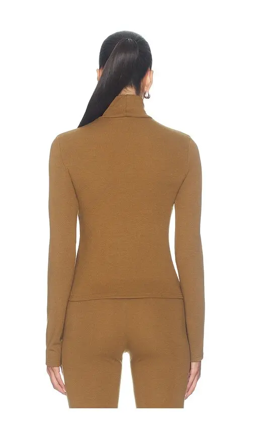 LESET Lauren Long Sleeve Turtleneck Top In Mustard