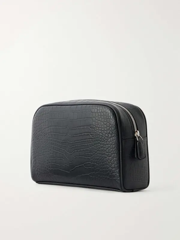 George Cleverley Croc-effect Leather Wash Bag