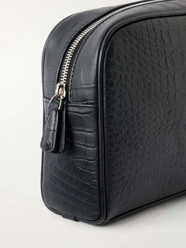 George Cleverley Croc-effect Leather Wash Bag