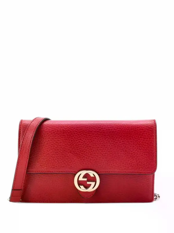 Gucci Interlocking Wallet On Chain Leather Crossbody Bag