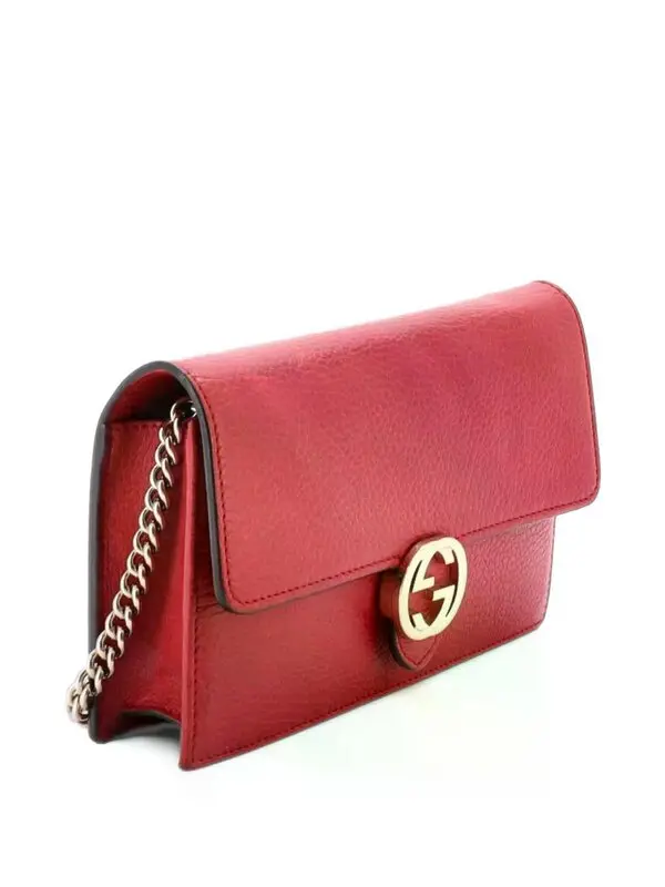 Gucci Interlocking Wallet On Chain Leather Crossbody Bag