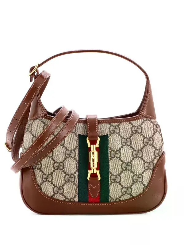 Gucci Jackie 1961 Gg Coated Canvas Mini Hobo Bag - Brown