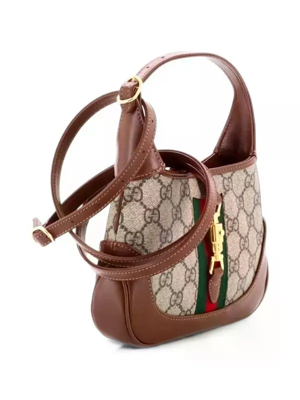 Gucci Jackie 1961 Gg Coated Canvas Mini Hobo Bag