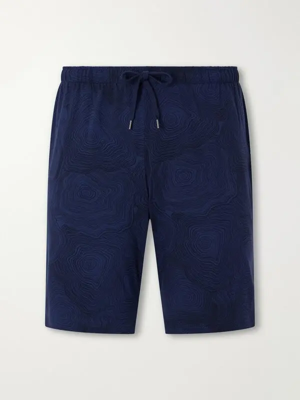 Derek Rose London Printed Stretch-modal Jersey Drawstring Pyjama Shorts - Blue
