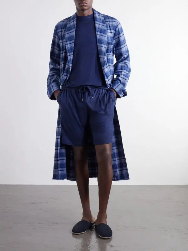 Derek Rose London Printed Stretch-modal Jersey Drawstring Pyjama Shorts - Blue