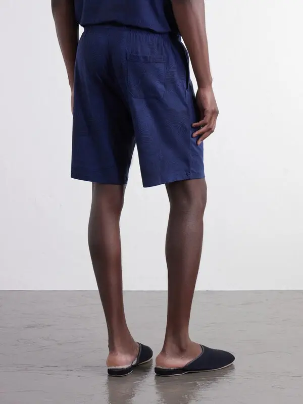 Derek Rose London Printed Stretch-modal Jersey Drawstring Pyjama Shorts - Blue