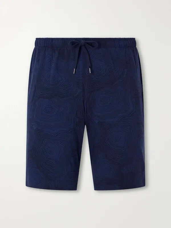 Derek Rose London Printed Stretch-modal Jersey Drawstring Pyjama Shorts