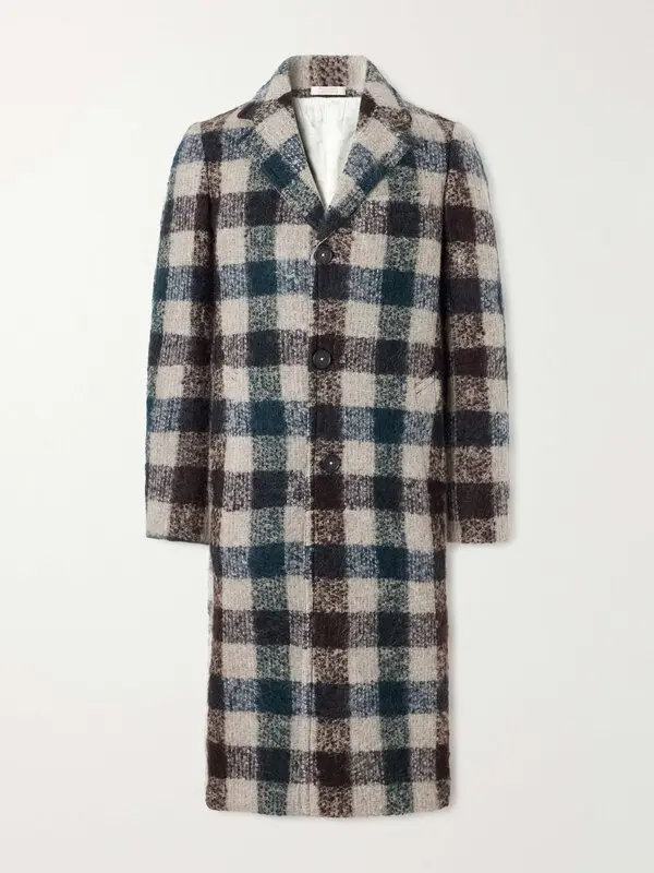 Massimo Alba Mercury Checked Brushed Wool-blend Coat
