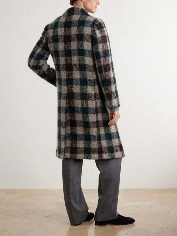 Massimo Alba Mercury Checked Brushed Wool-blend Coat