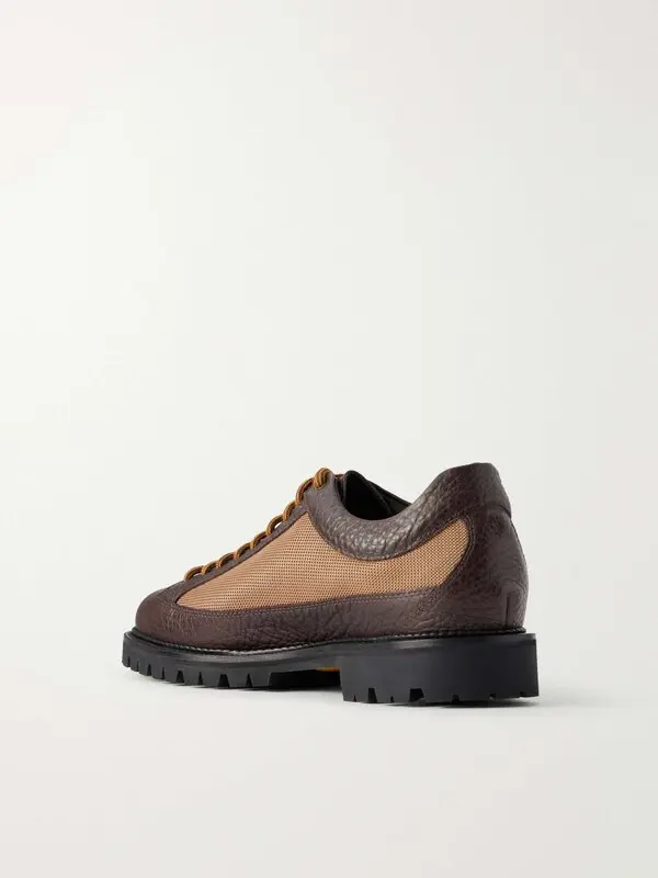 Aimé Leon Dore Field Mesh-trimmed Textured-leather Hiking Boots