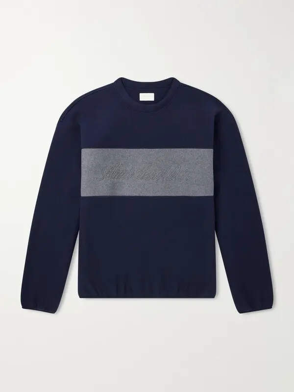Aimé Leon Dore Logo-embroidered Two-tone Fleece Sweatshirt - Blue