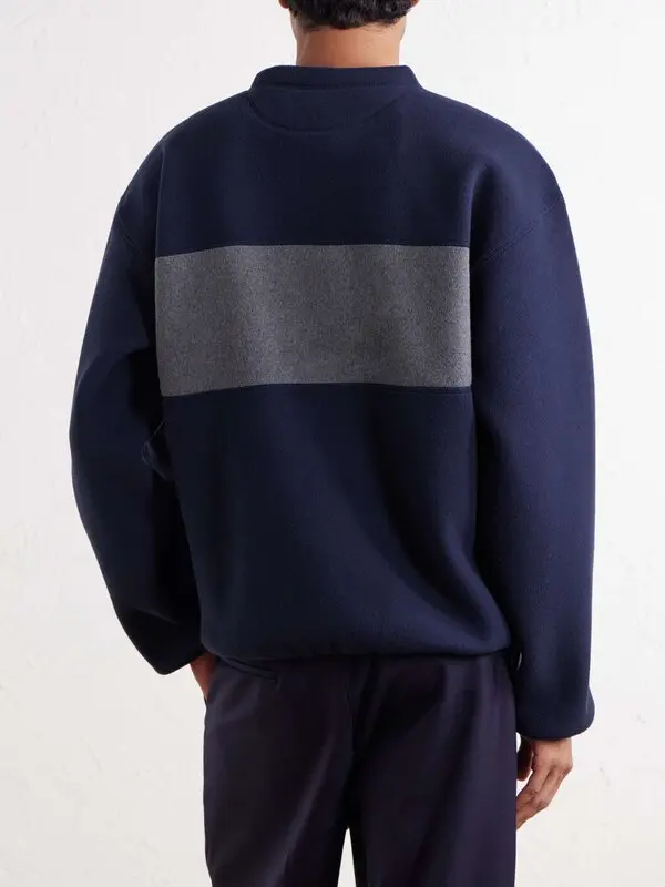 Aimé Leon Dore Logo-embroidered Two-tone Fleece Sweatshirt