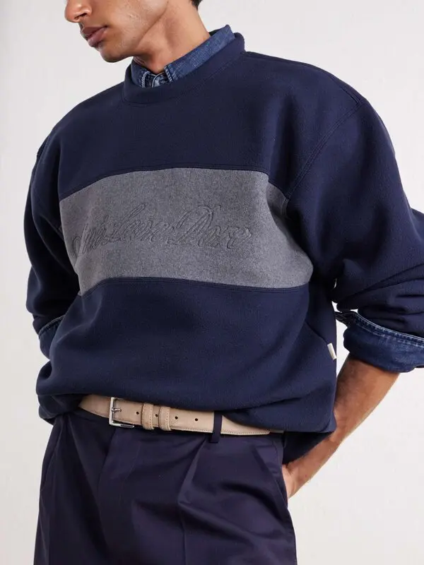 Aimé Leon Dore Logo-embroidered Two-tone Fleece Sweatshirt
