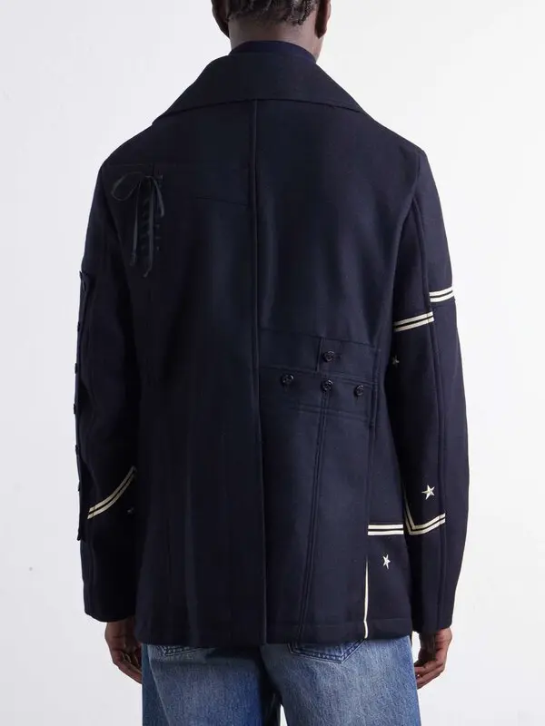 Junya Watanabe Double-breasted Appliquéd Wool-blend Felt Coat