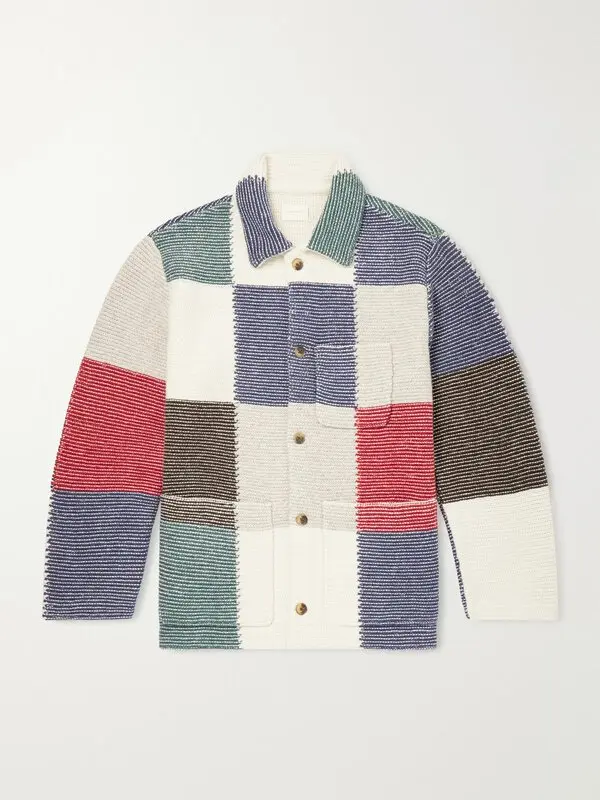 Aimé Leon Dore Patchwork Intarsia-knit Wool-blend Jacket - Multi