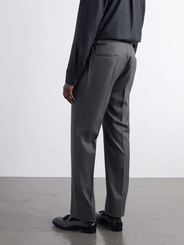 Thom Sweeney Tapered Pleated Wool-twill Suit Trousers