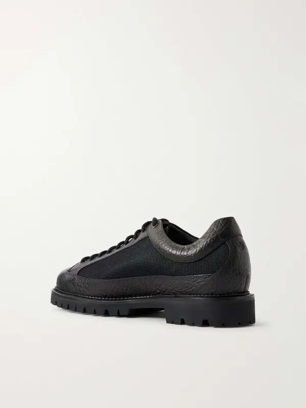Aimé Leon Dore Field Textured Leather-trimmed Mesh Hiking Boots