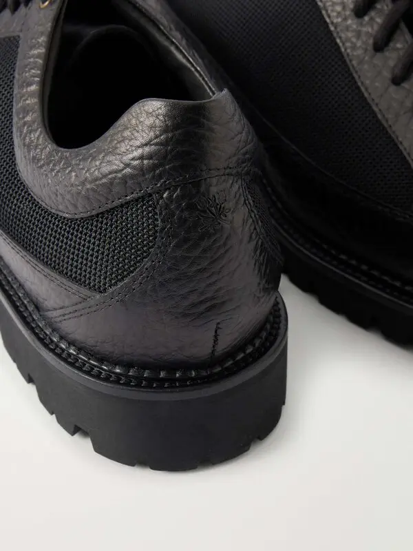 Aimé Leon Dore Field Textured Leather-trimmed Mesh Hiking Boots
