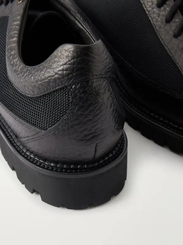 Aimé Leon Dore Field Textured Leather-trimmed Mesh Hiking Boots - Black