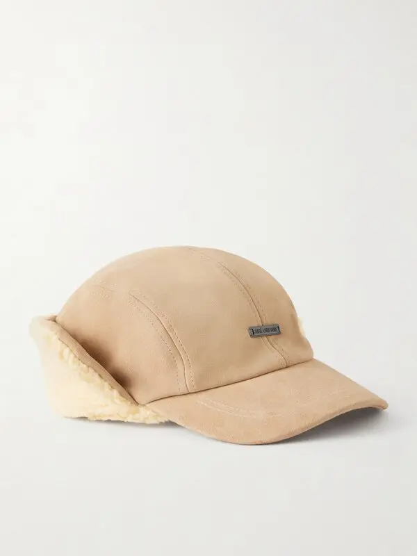 Aimé Leon Dore Shearling-trimmed Suede Trapper Cap - Brown