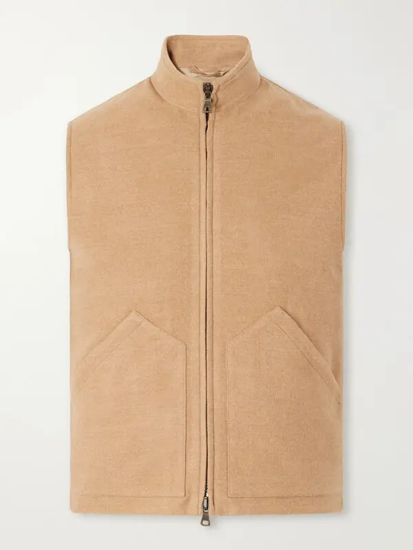 J. MUESER Wool-felt Gilet - Brown