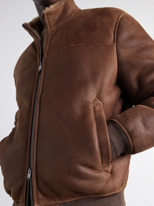 Canali Shearling-lined Full-grain Leather Jacket